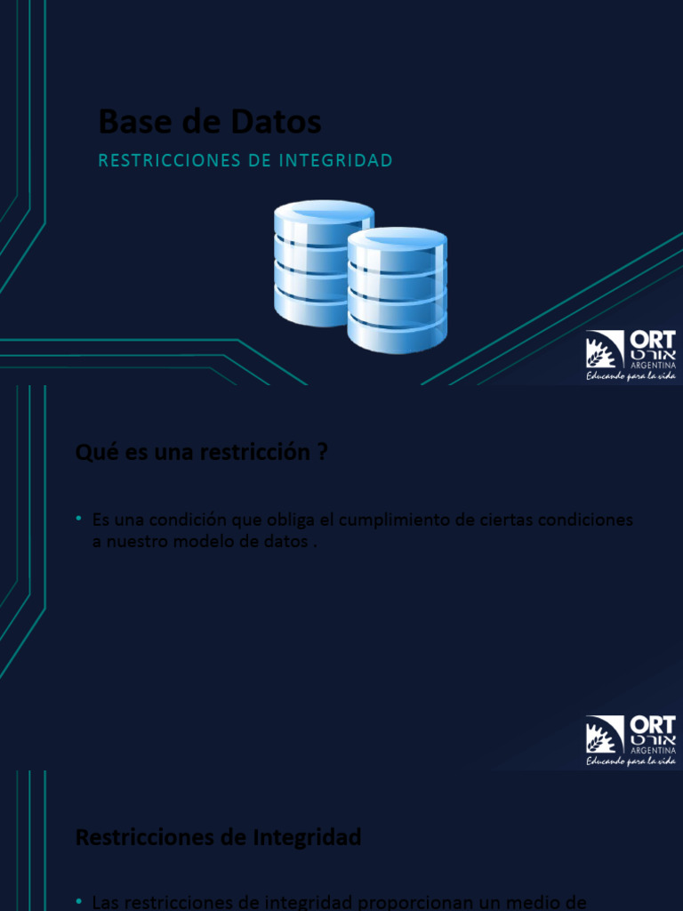 Restricciones de Integridad | PDF | Bases de datos | Software de gestión de datos