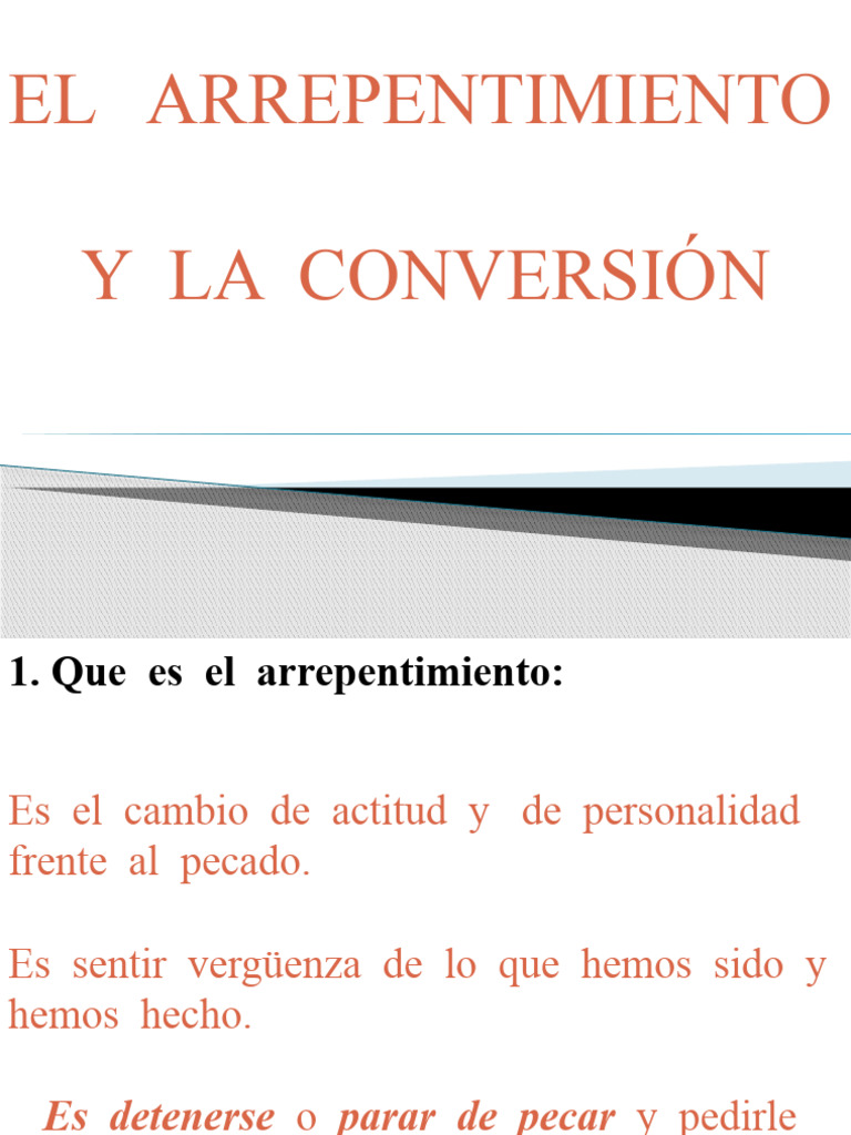 El Arrepentimiento | PDF | Pecado | Perdón