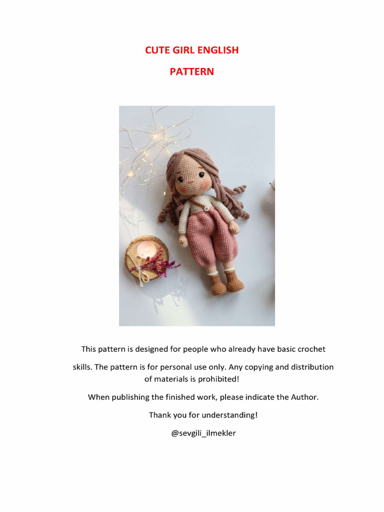 Cute Girl English Pattern | PDF