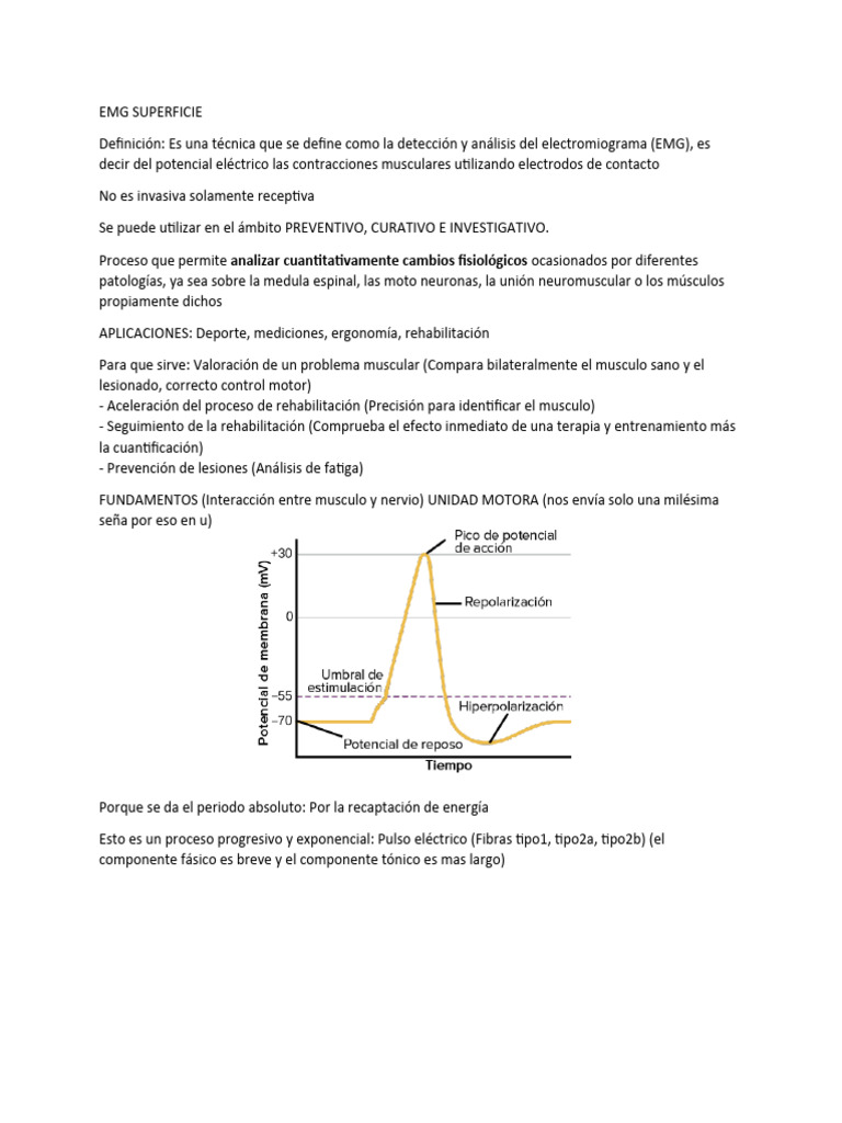 Electroterapia EMG SUPERFICIE | Descargar gratis PDF | Electromiografia