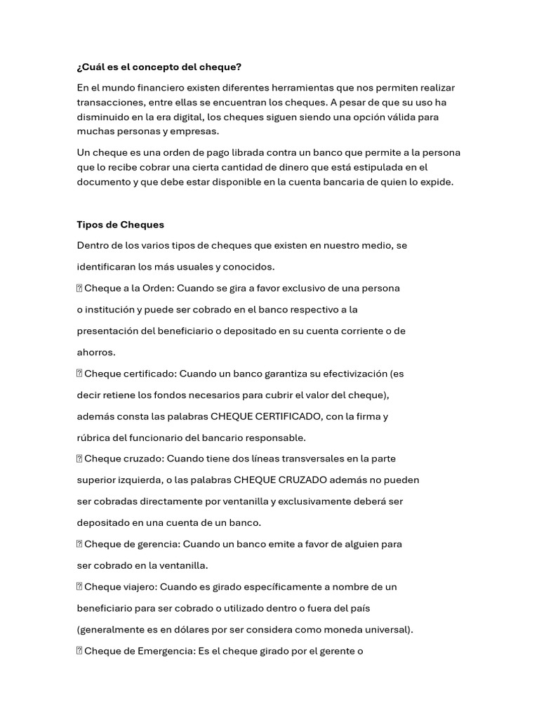 Guion DBS | PDF | Cheque | Bancos