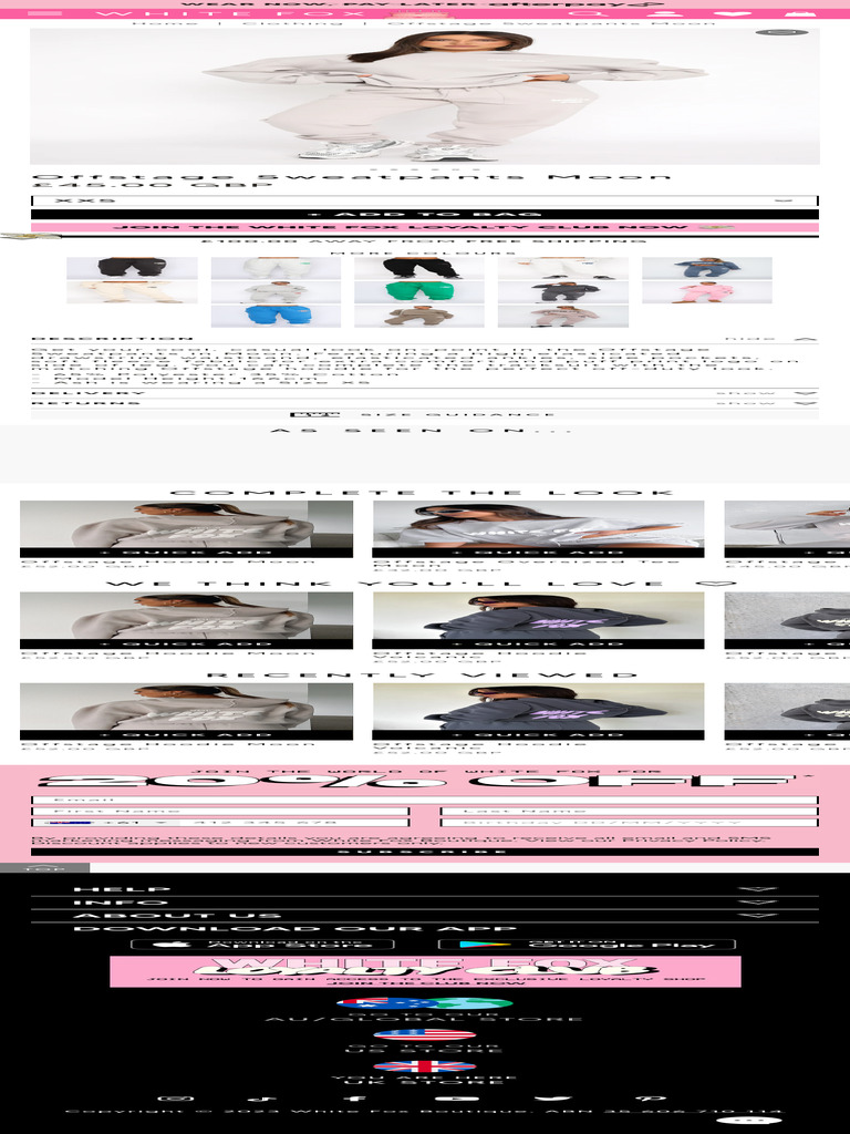 Offstage Sweatpants Moon White Fox Boutique | PDF | Clothing | Fashion