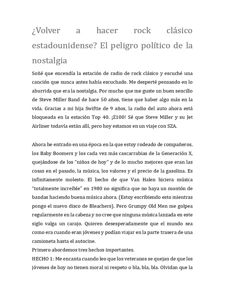 Volver A Hacer Rock Clásico Estadounidense | PDF | Arte