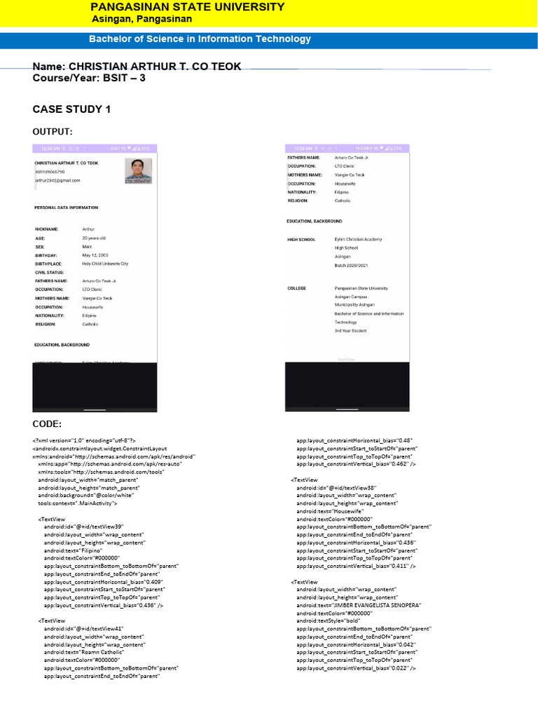 Co Teok - Case Study - 1 7 | PDF | Android (Operating System) | Internet Protocol Based Network ...