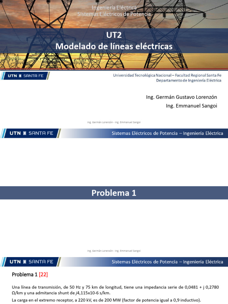 Clase Practica UT2 | PDF | Energia electrica | Línea de transmisión