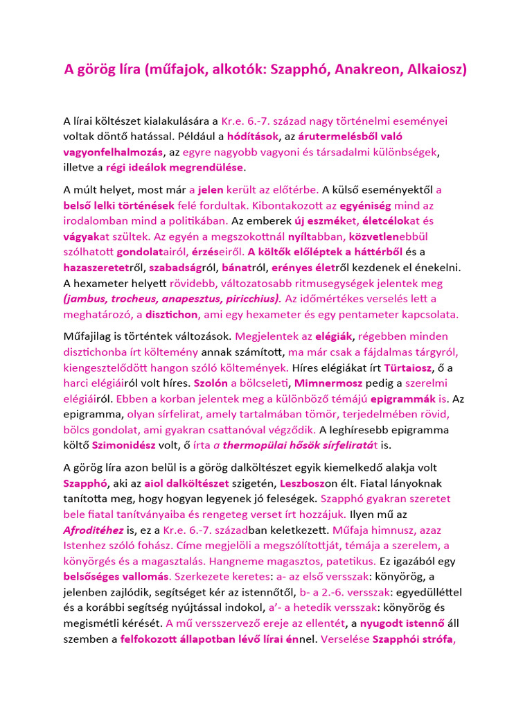 A Görög Líra | PDF