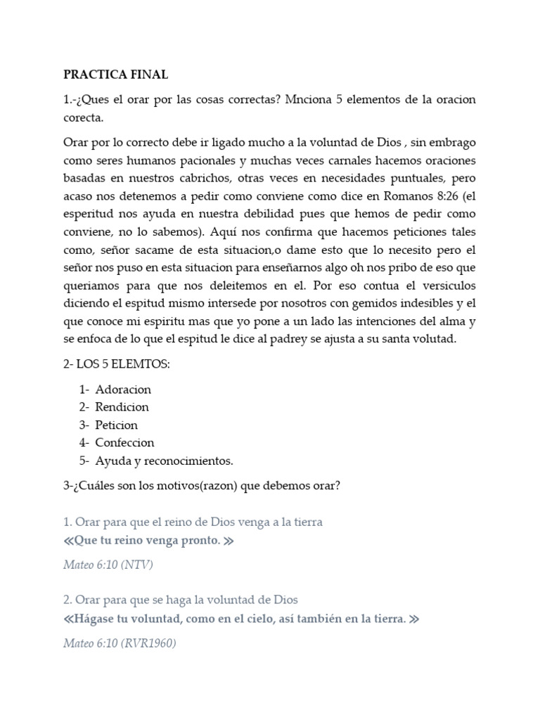 PRACTICA FINAL A Solas Con Dios | PDF | Oración | Teología