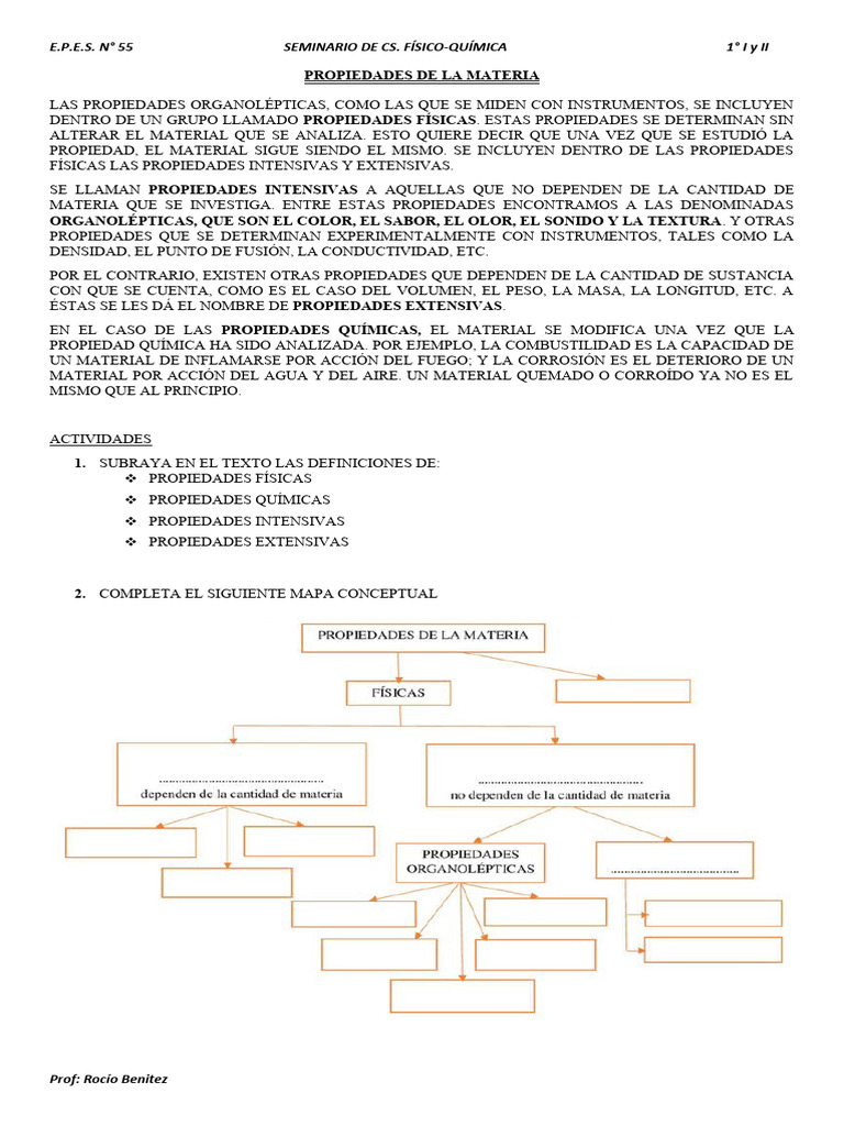 PROPIEDADES DE LA MATERIA (Adaptado) | PDF