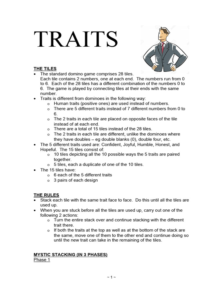 Traits Game Mechanics and Methods | PDF | Home & Garden