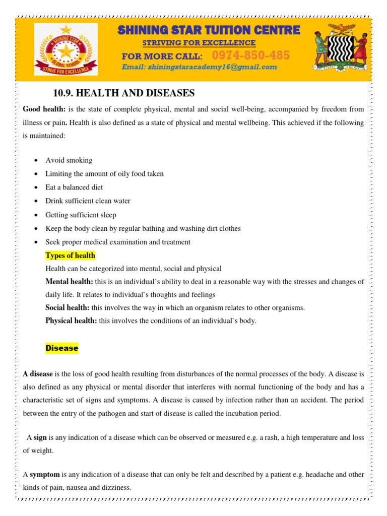 Health and Diseases Overview Guide | PDF | Immune System | Pathogen