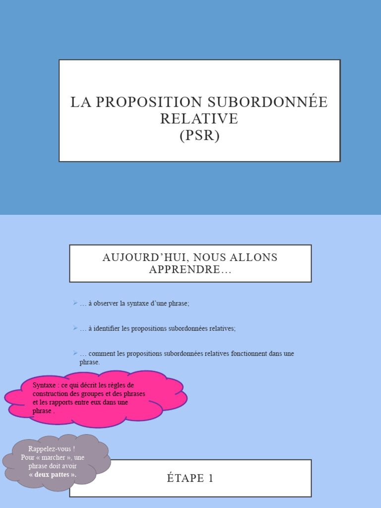 Comprendre la Proposition Subordonnée Relative | PDF | Clause | Phrase