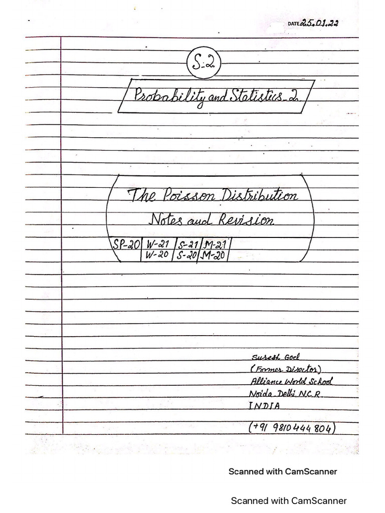 s2 The Poisson Distribution Notes and Revision | PDF