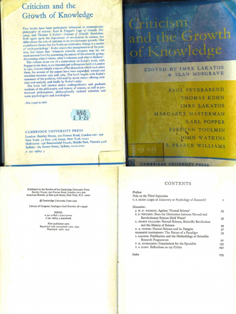 Karl Popper 1977 Normal Science and Its Dangers en Criticism and The ...