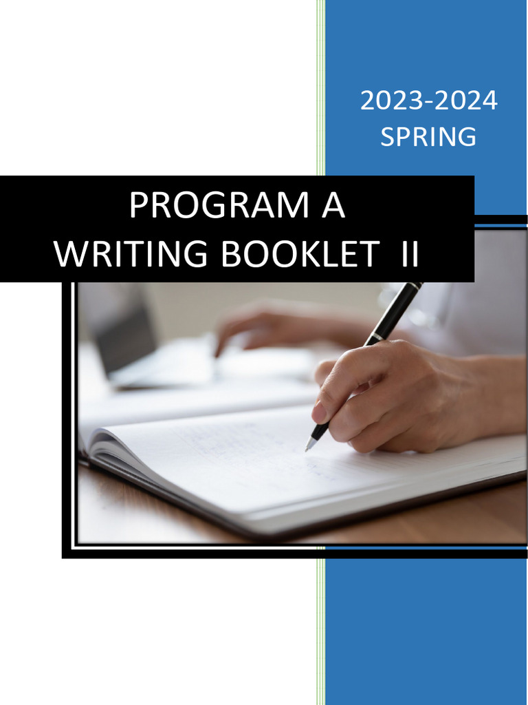 Program A Writing Booklet 2023-2024 Spring Term (To Be Printed Page ...