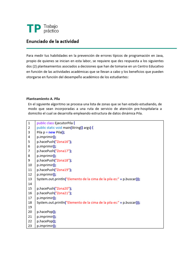 TP2 - Enunciado de La Actividad | PDF | Informática