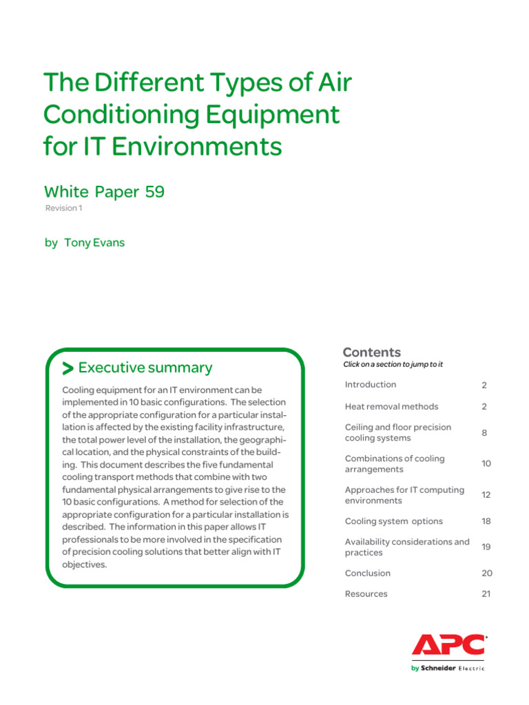 WP #59 The Different Types of Air Conditioning Equipment For IT ...