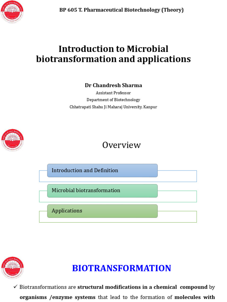 Introduction To Microbial Biotransformation and Applications 14june2022 | PDF | Drug Metabolism ...
