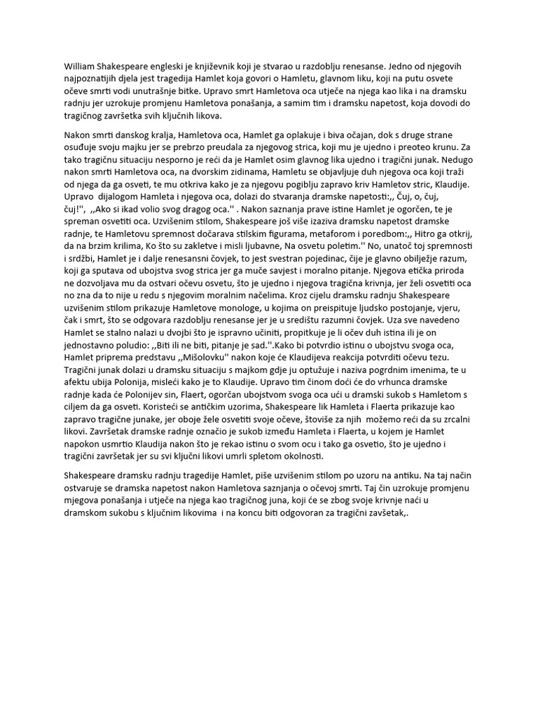 Hamlet Esej | PDF