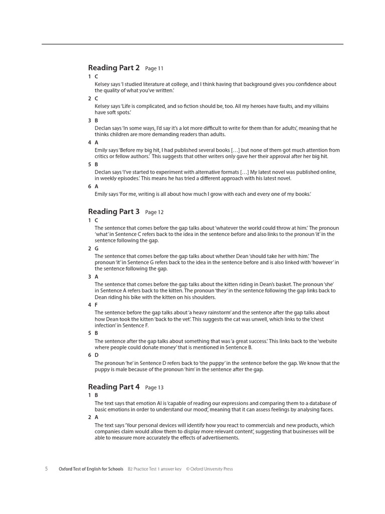 Reading and Writing Key | PDF