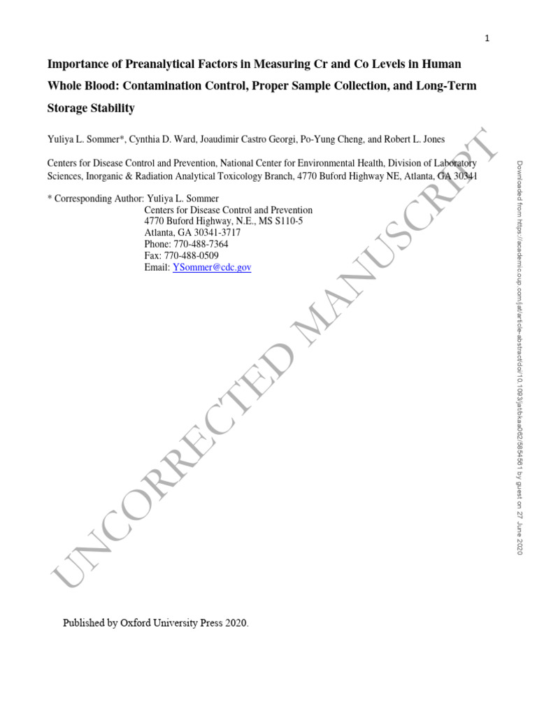 Uncorrected Manuscript | PDF | Chromium | Sampling (Statistics)