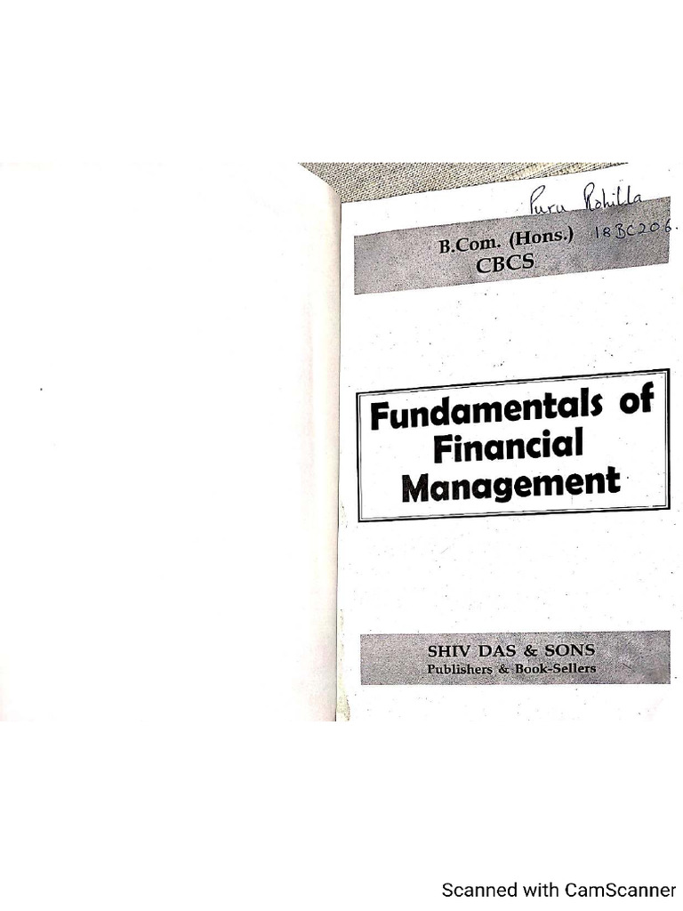 FM 10 Years They Are Financial Management 10 Year Shiv Das Book | PDF