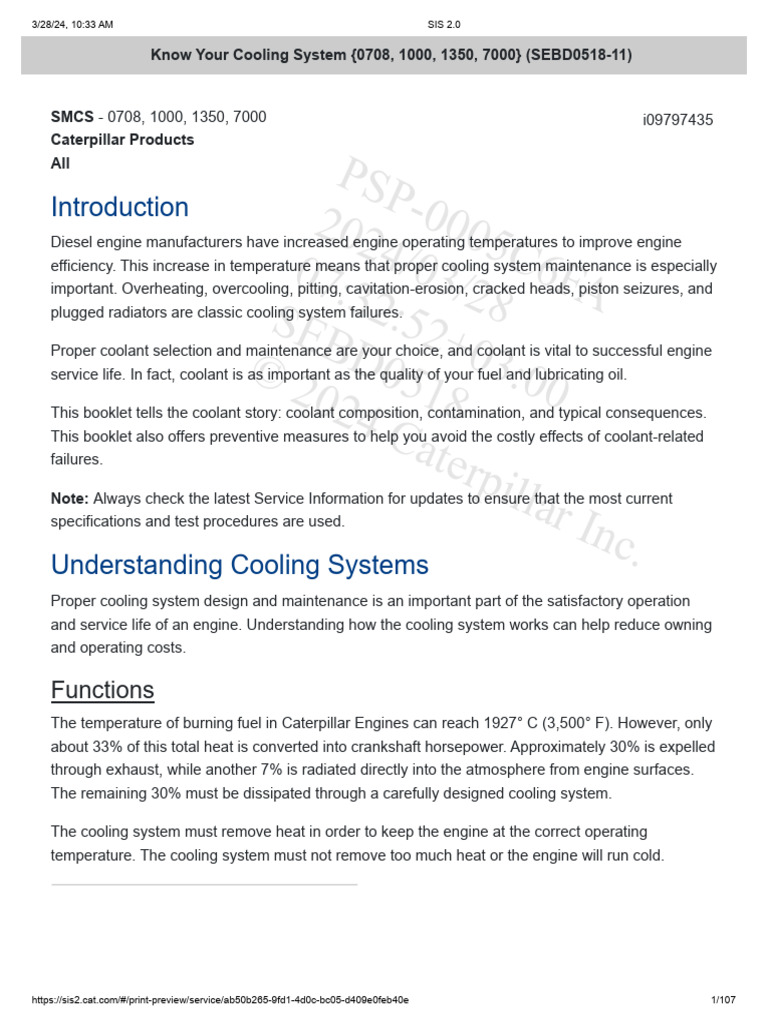 Caterpillar Engine Cooling System Guide | PDF | Radiator | Heat Transfer