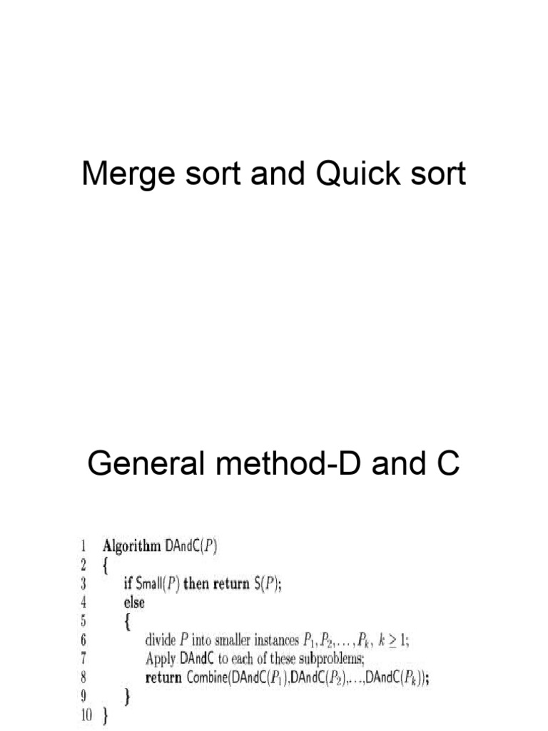Merge and Quick Sort | PDF | Applied Mathematics | Computer Programming