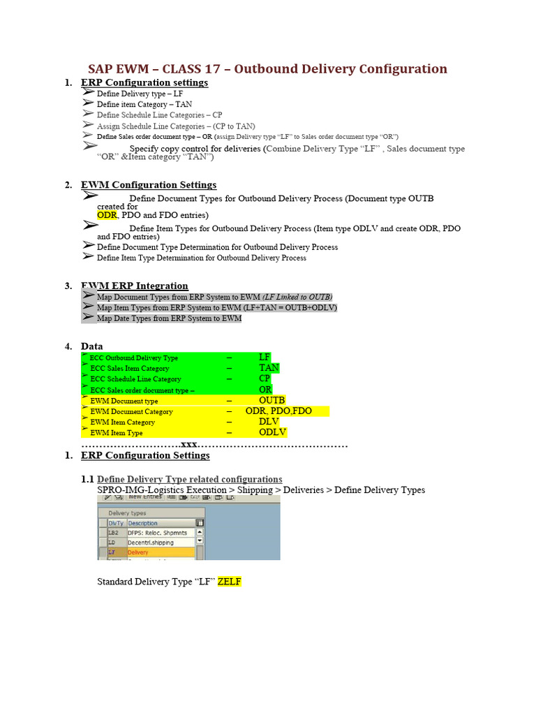 Outbound Delivery Configuration in SAP EWM | PDF | Enterprise Resource ...