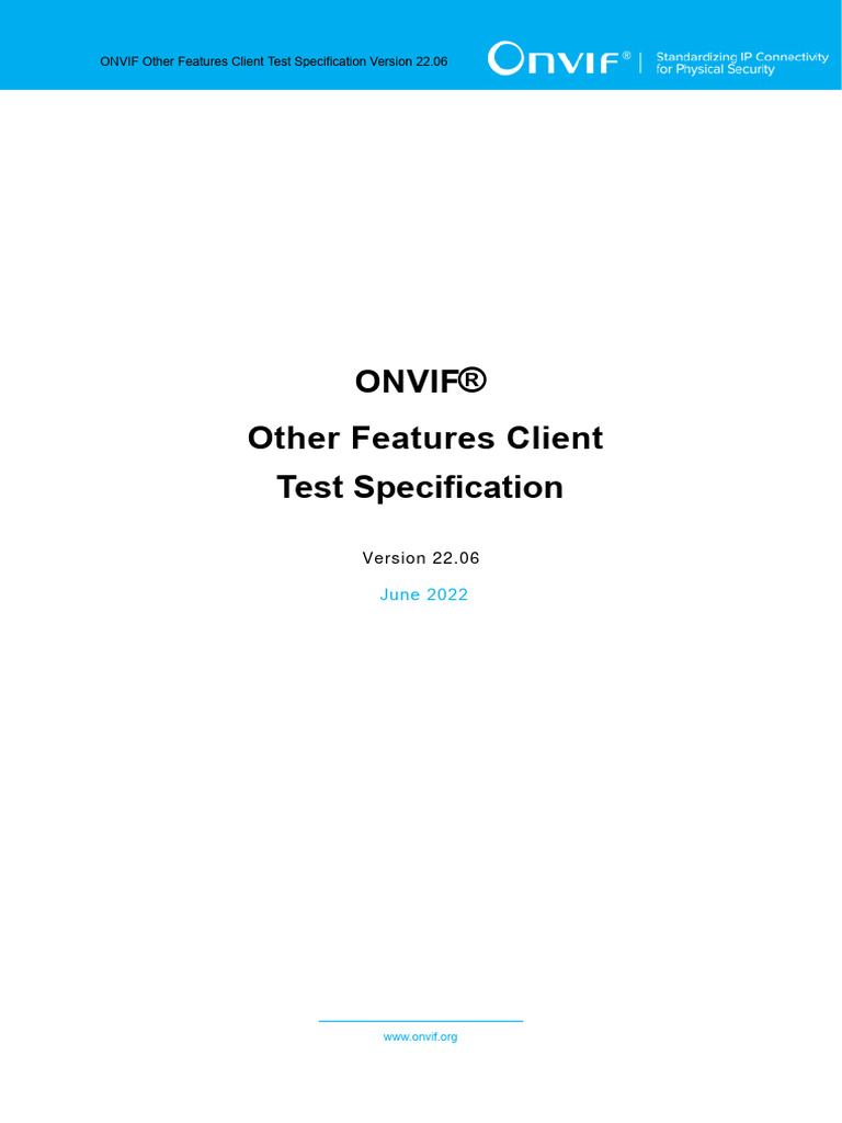 ONVIF Other Features Client Test Specification 22.06 | PDF | Soap ...