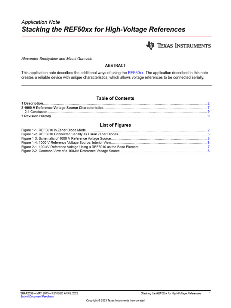 Stacking The REF50xx For High-Voltage References Sbaa203b | PDF | Diode ...