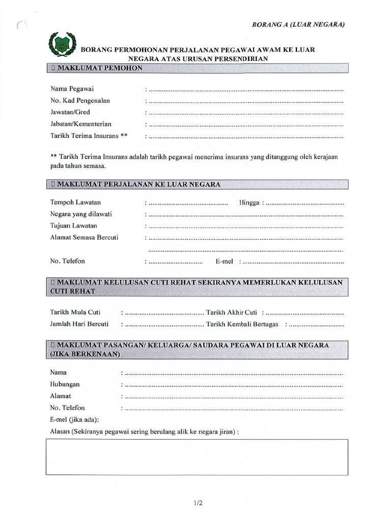 Borang A | PDF