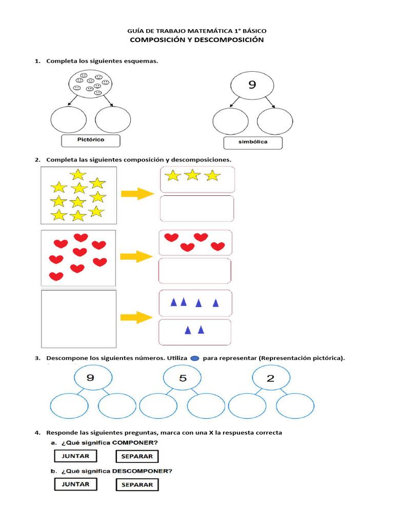 GUÍA componer y descomponer MATEMÁTICA 1 | PDF