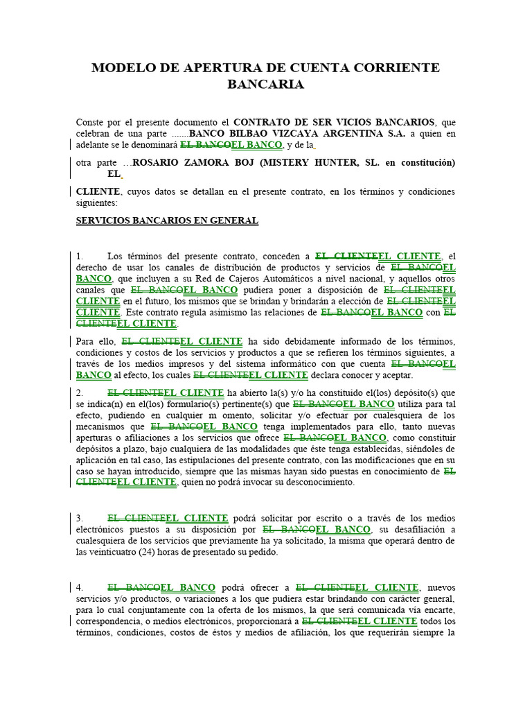 Apertura de Cuenta Corriente Bancaria | PDF | Bancos | Pagos