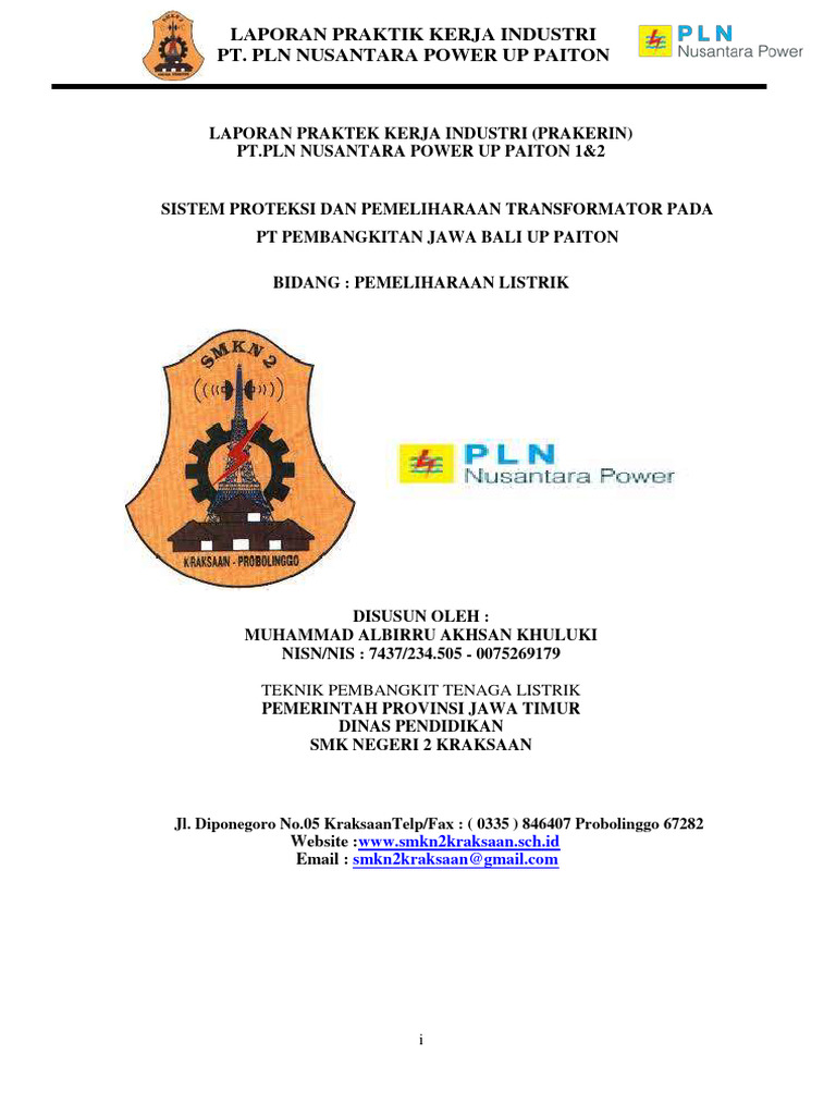 Pemeliharaan Transformator PLN Paiton | PDF | Teknologi & Rekayasa