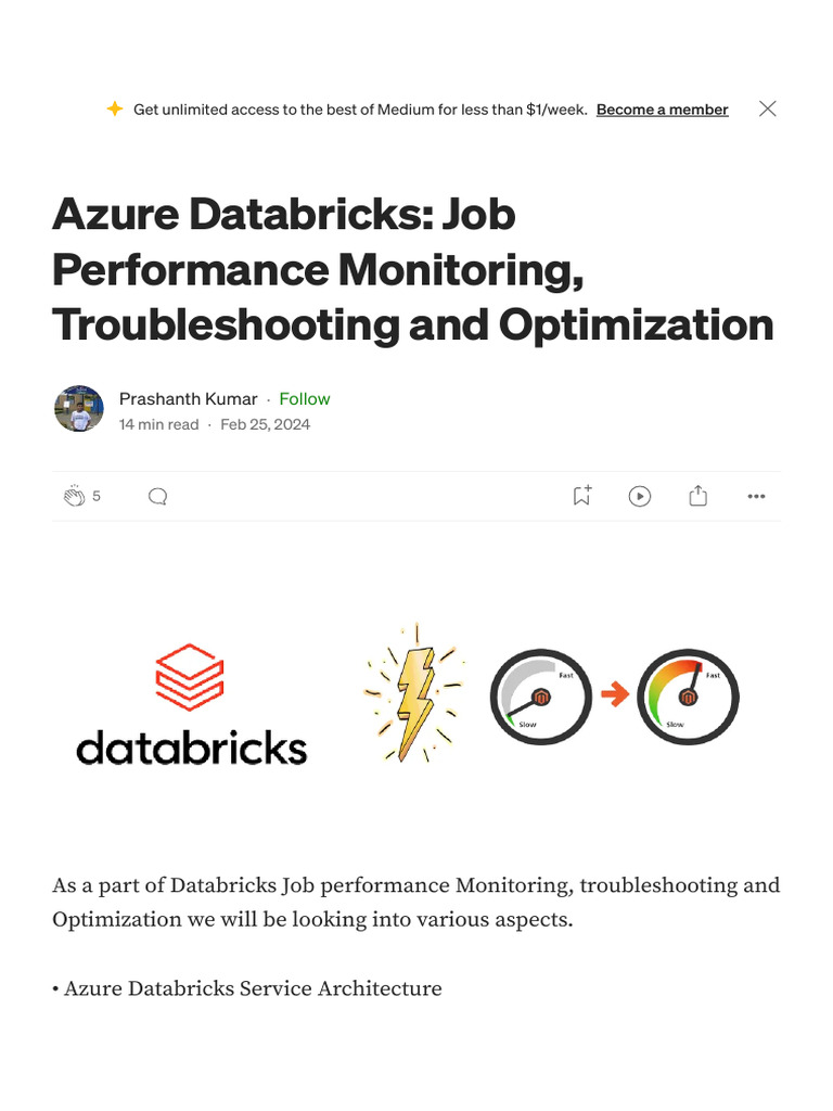 Azure Databricks: Job Performance Monitoring, Troubleshooting and Optimization - by Prashanth ...