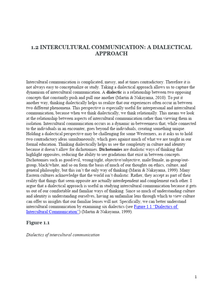 3) 1.2 Intercultural Communication - A Dialectical Approach | PDF | Cross Cultural Communication ...