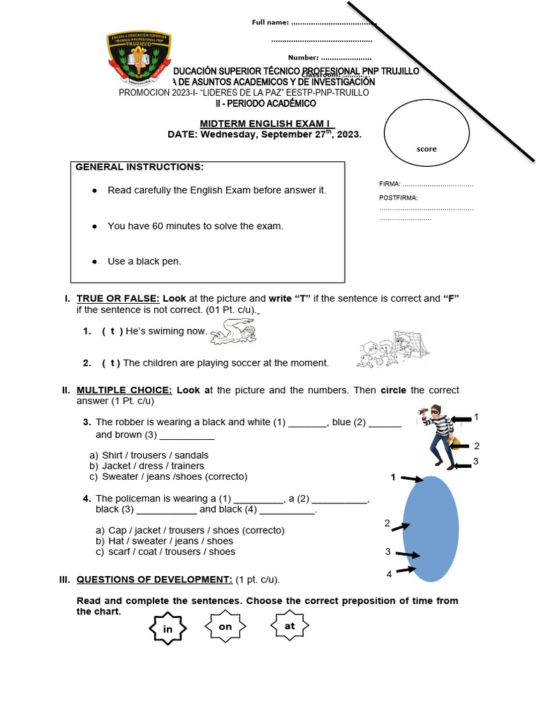 Midterm English Exam 2023 - EESTP PNP | PDF | Dress Codes | Softlines ...