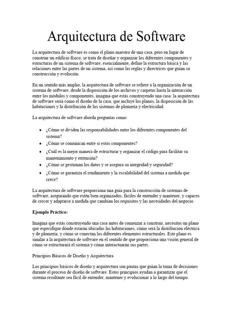 Introduccionarquitectura Software | PDF | Software | Software de la aplicacion