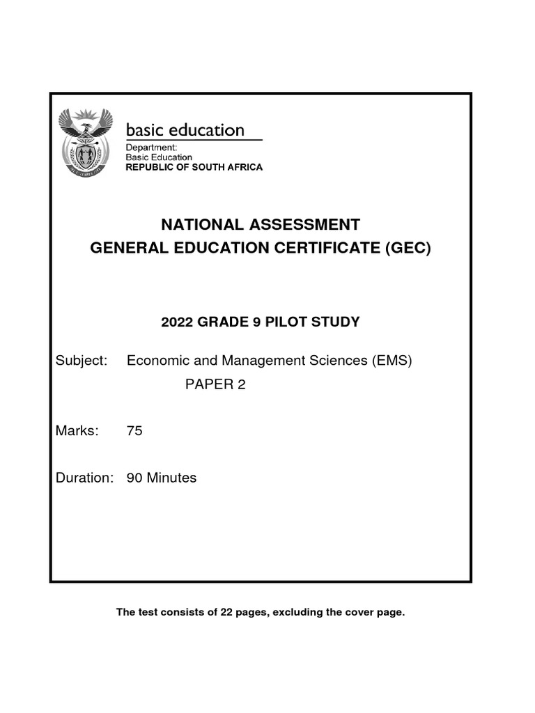 Grade 9 EMS Paper 2 Overview 2022 | PDF | Employment | Trade Union