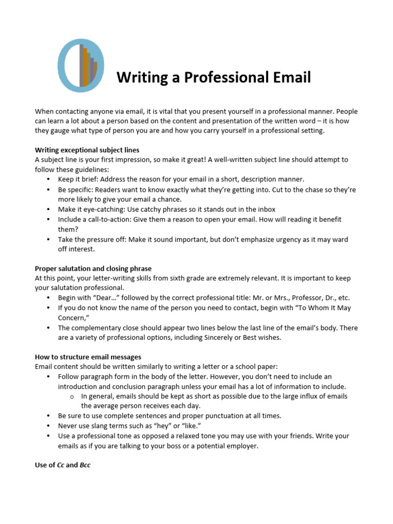 Writing A Professional Email | PDF | Human Communication