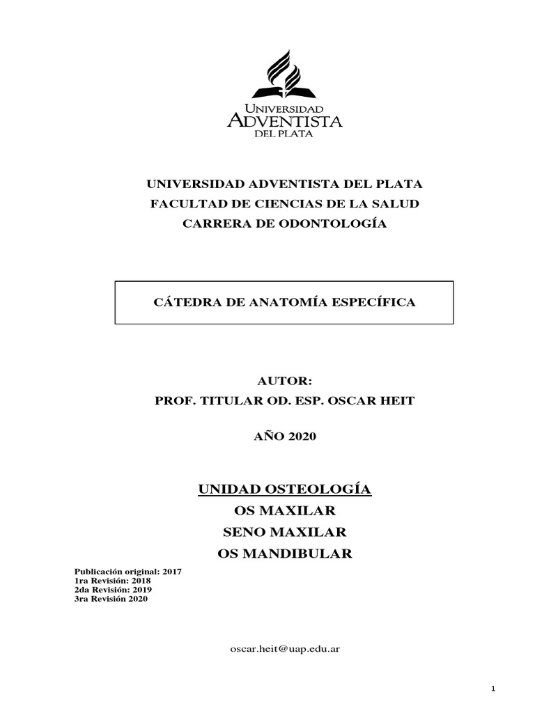 Osteología MaxMand 2020 COUAP | PDF | Anatomía humana | Anatomía