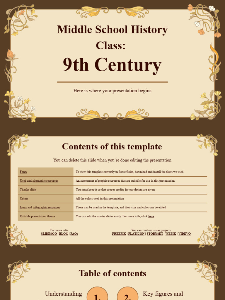 Middle School History Class - 9th Century by Slidesgo | PDF ...