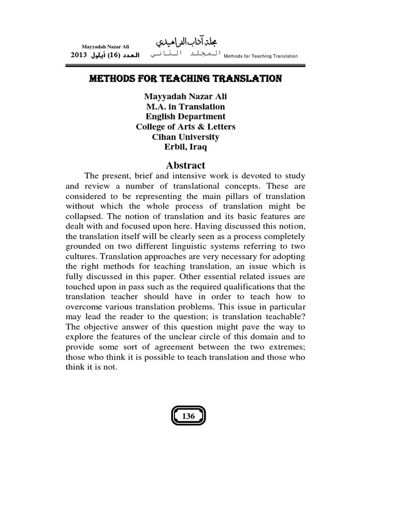 Teaching Translation Methods | PDF | Translations | Linguistics