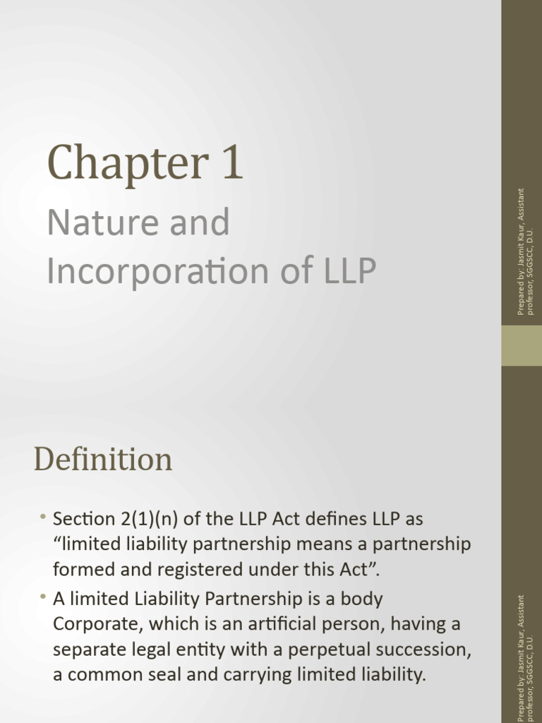 LLP1 | PDF | Limited Liability Partnership | Business Economics