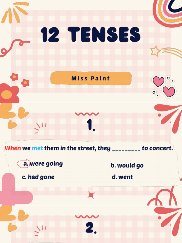Mastering 12 English Tenses Quiz | PDF | Language Mechanics | Grammar