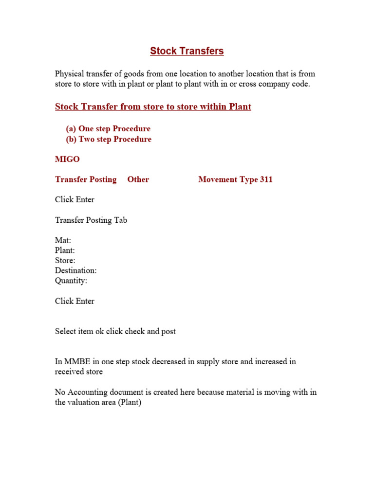 Day 12 Stock Transfers | PDF