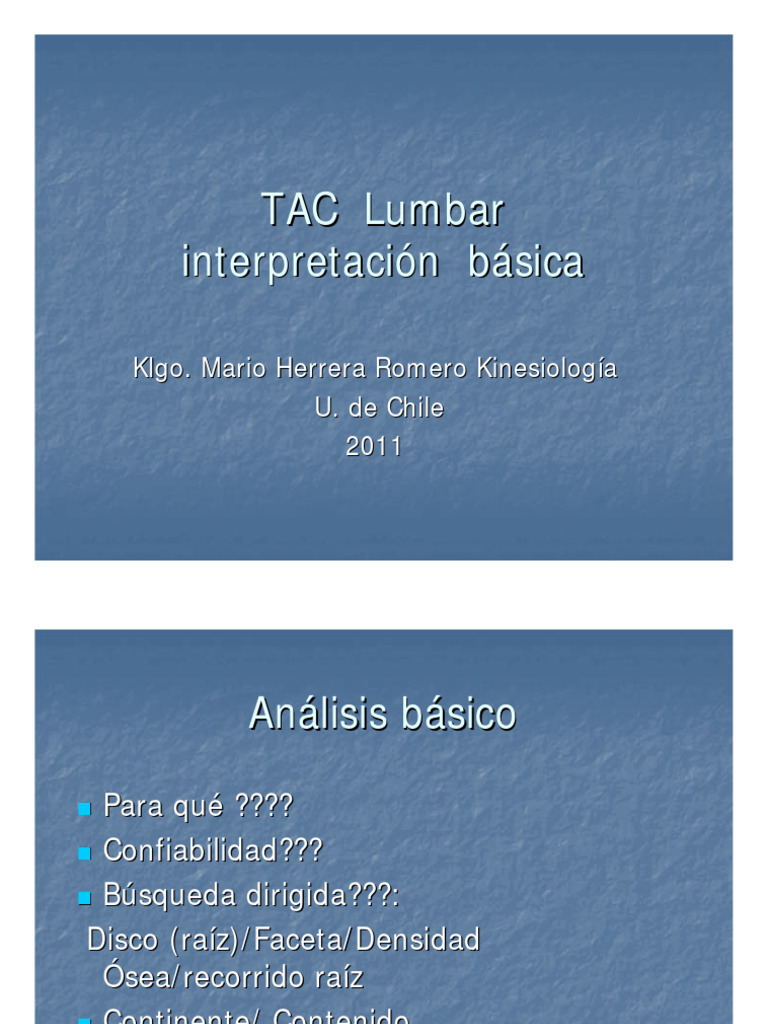 TAC_Lumbar | PDF | Anatomía | Sistema esquelético