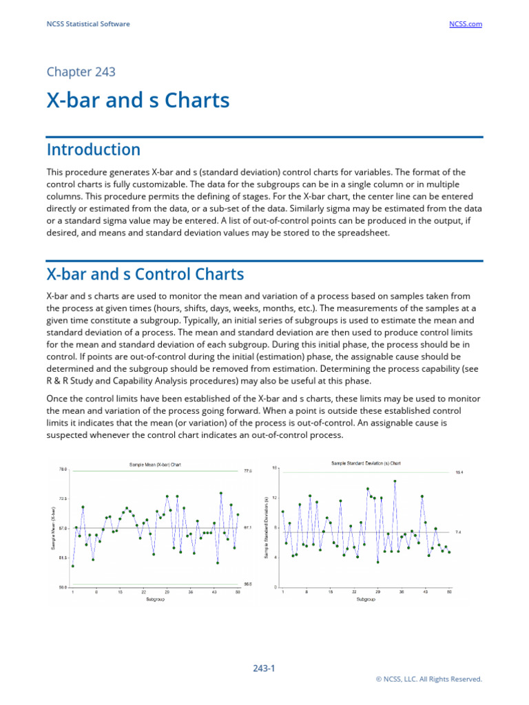X-Bar and S Charts | PDF | Standard Deviation | Moving Average