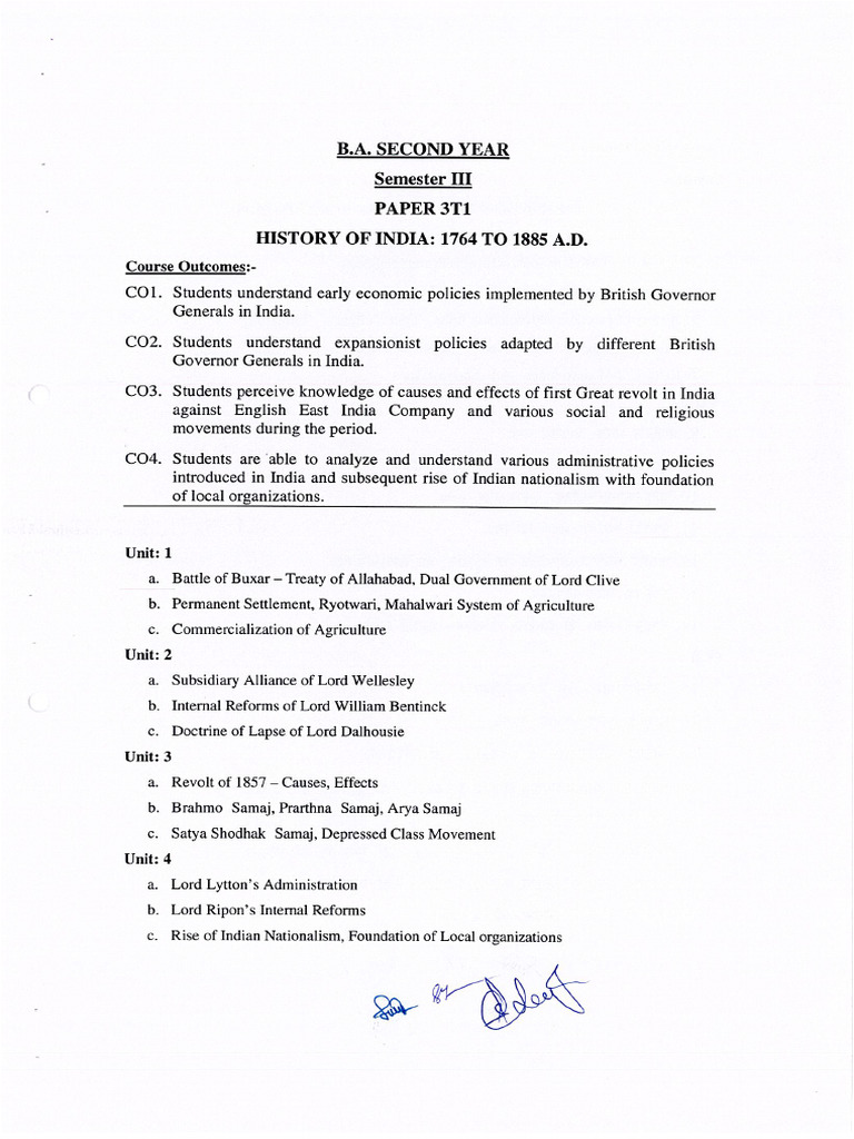 BA in History-3rd To 6th Sem | PDF