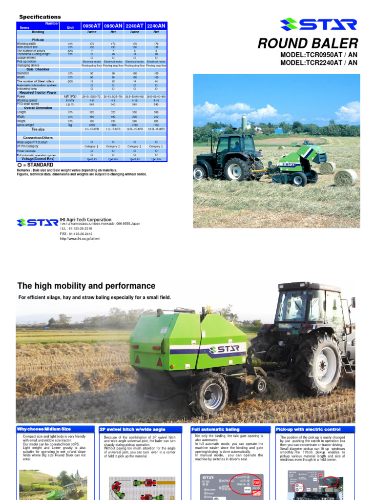 Round Baler TCR0950AT AN | PDF | Manufactured Goods | Mechanical ...